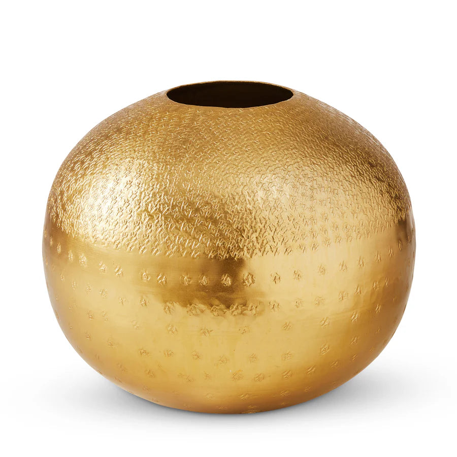 Alma Gold Textured Vase – Style and Leaf Co